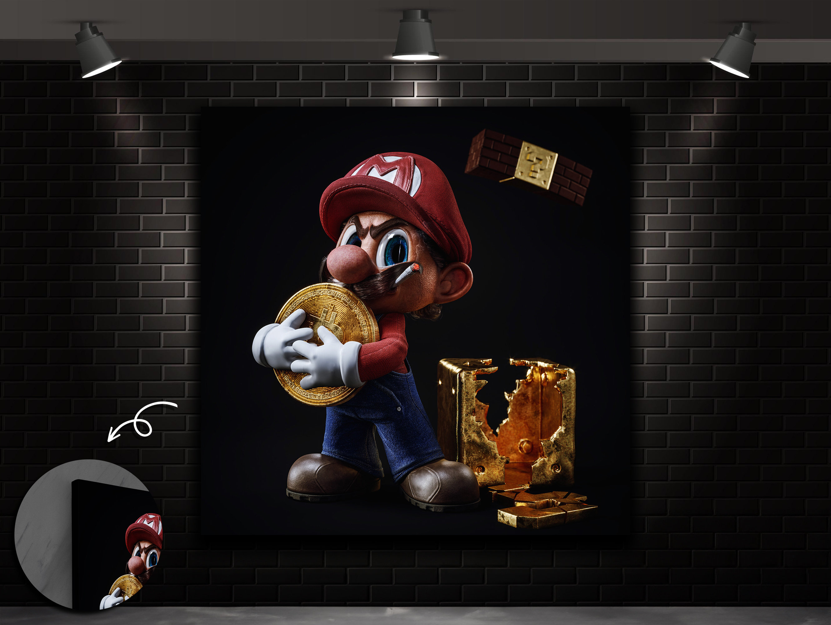 Super Mario Vintage Canvas, Super Mario Canvas, Luxury Money Success ...