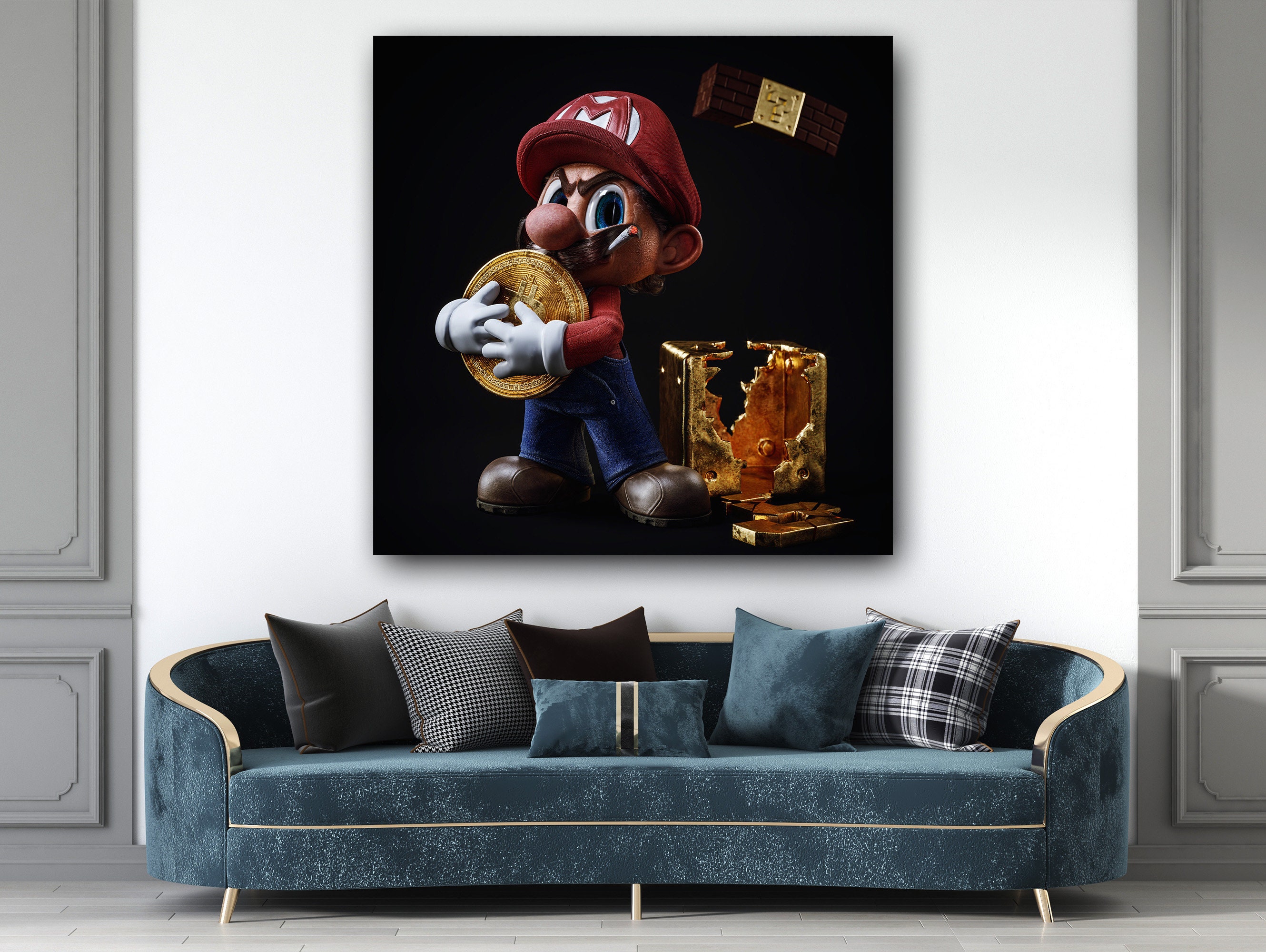 Super Mario Vintage Canvas, Super Mario Canvas, Luxury Money Success ...