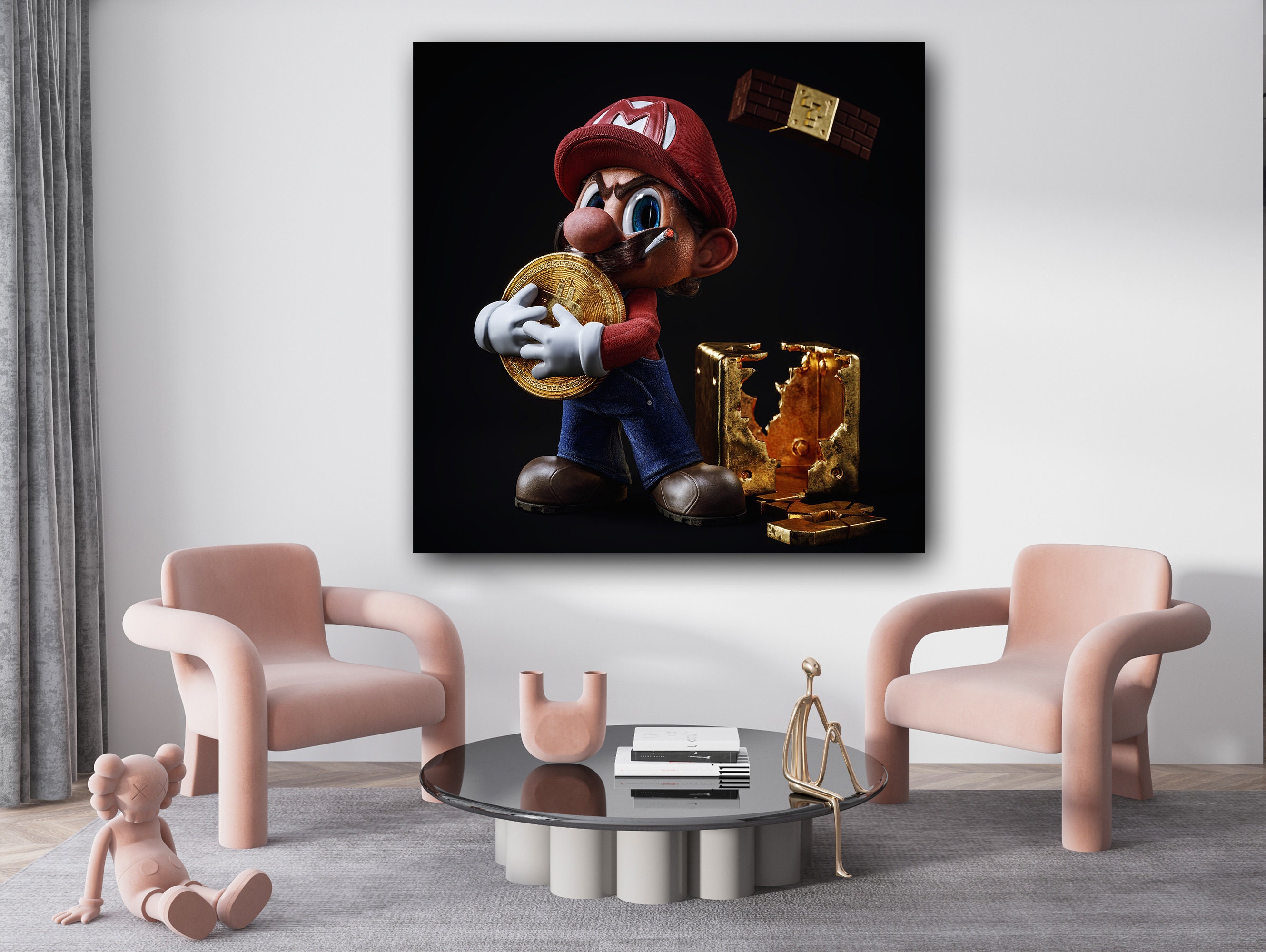 Super Mario Vintage Canvas, Super Mario Canvas, Luxury Money Success ...