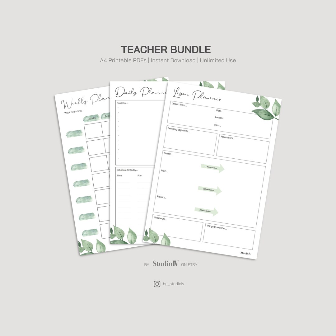 Printable | Teacher Bundle | Lesson Planning | Teacher Plan | School ...