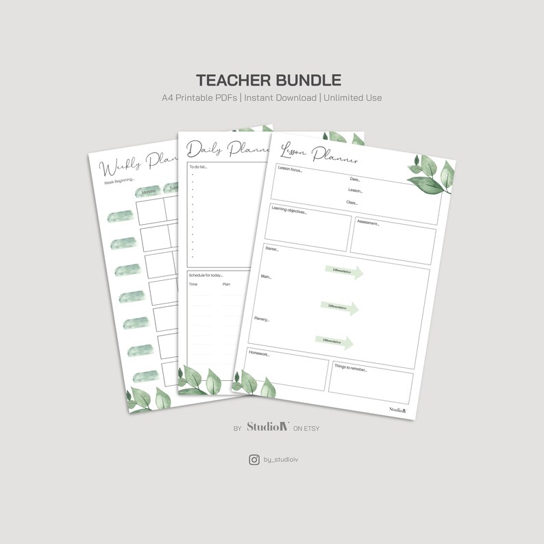 Printable Teacher Bundle Lesson Planning Teacher Plan - Etsy
