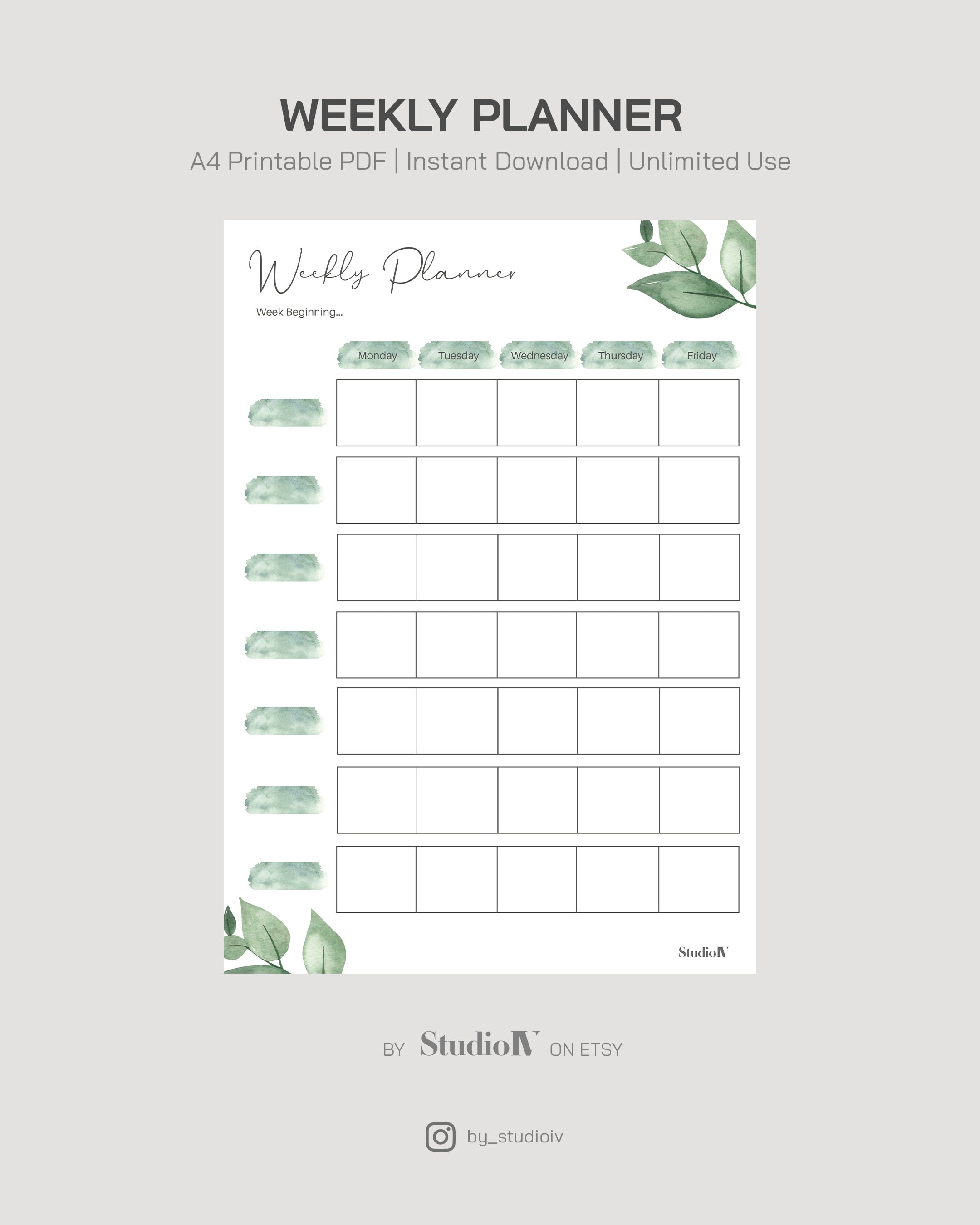 Printable Weekly Planner Class Planning Teacher Plan School College ...