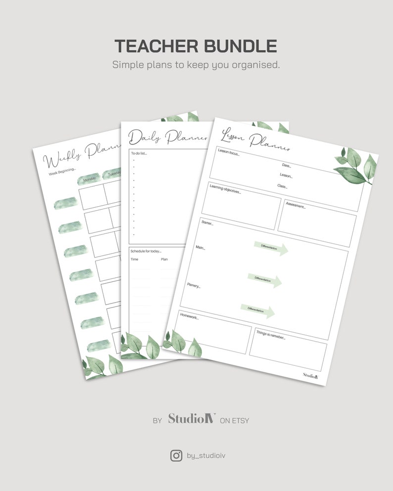 Printable | Teacher Bundle | Lesson Planning | Teacher Plan | School ...
