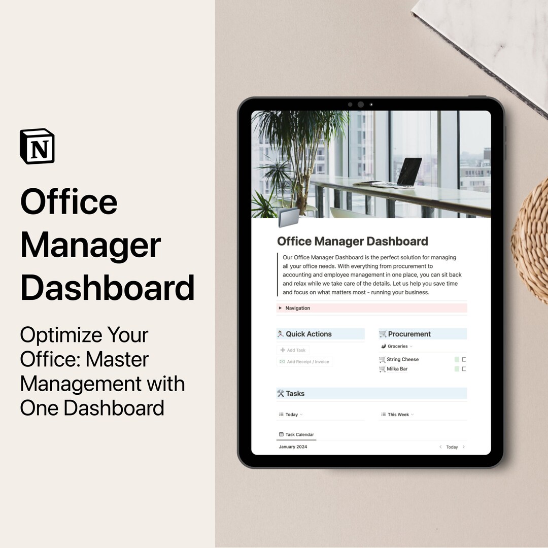 Notion Office Manager Template | Task, Procurement, and Finance ...