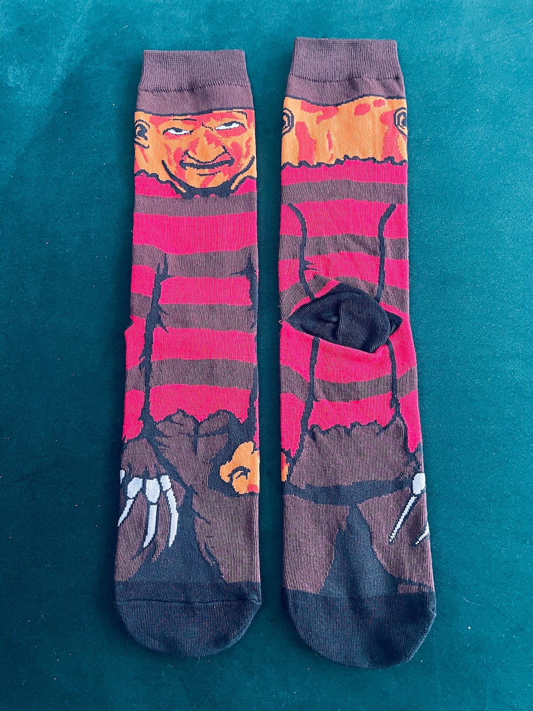 Nightmare on Elms Freddy Horror Socks - Etsy