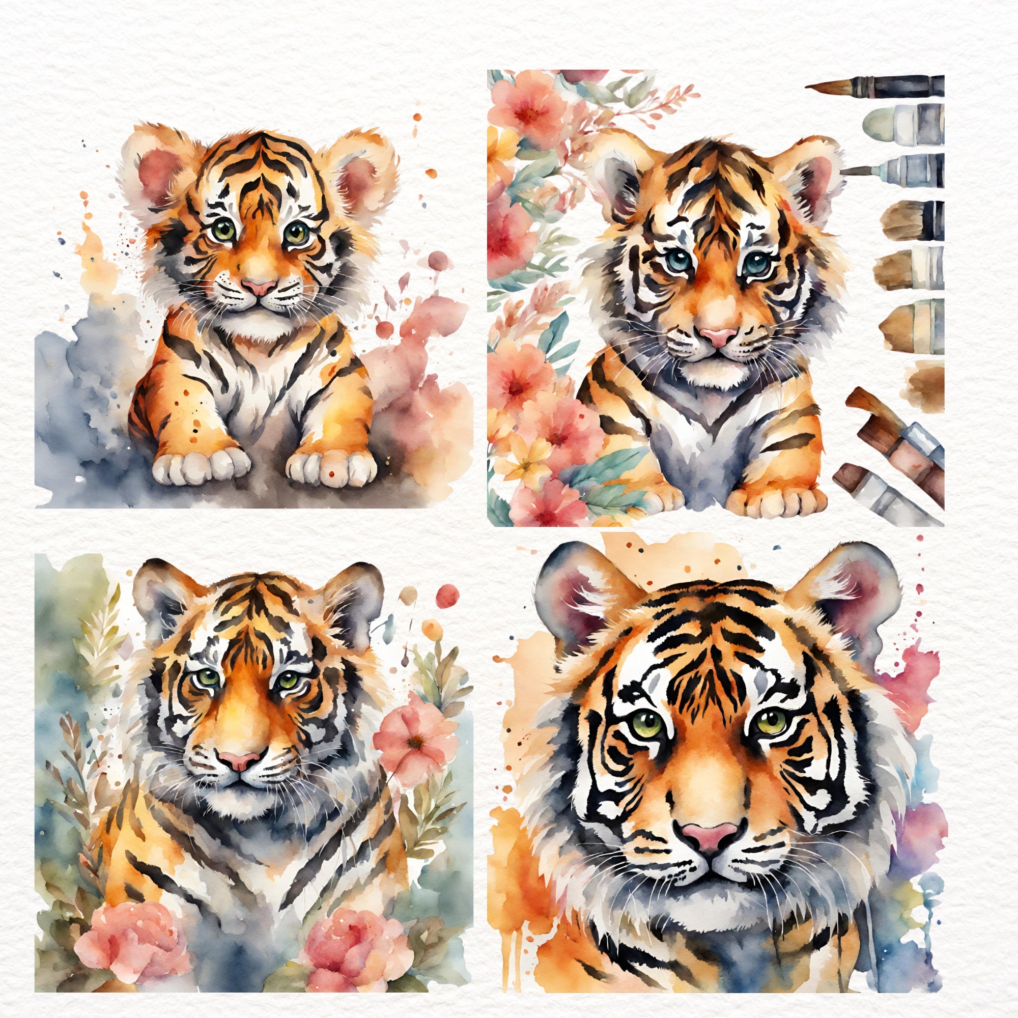 Clip Art Tiger Tiger Clip Arts PNG File Funny, Animals, Tiger - Etsy Australia