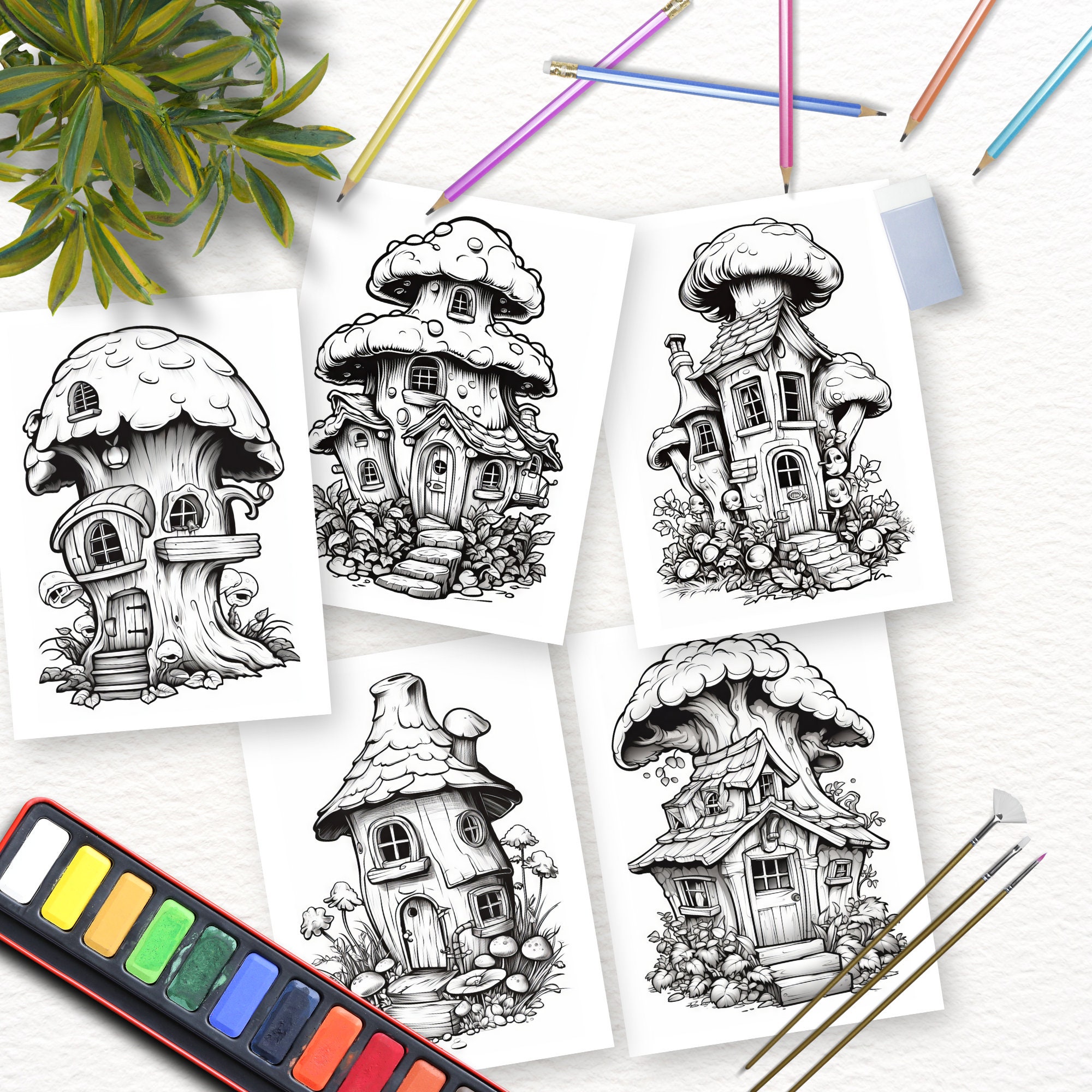24 Coloring Pages Scenes Coloring Pages Printable Coloring - Etsy