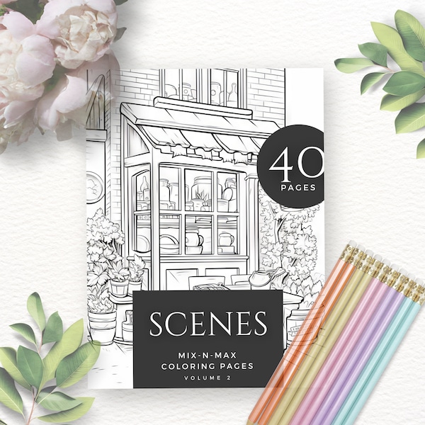 Scenes Coloring Pages - Etsy
