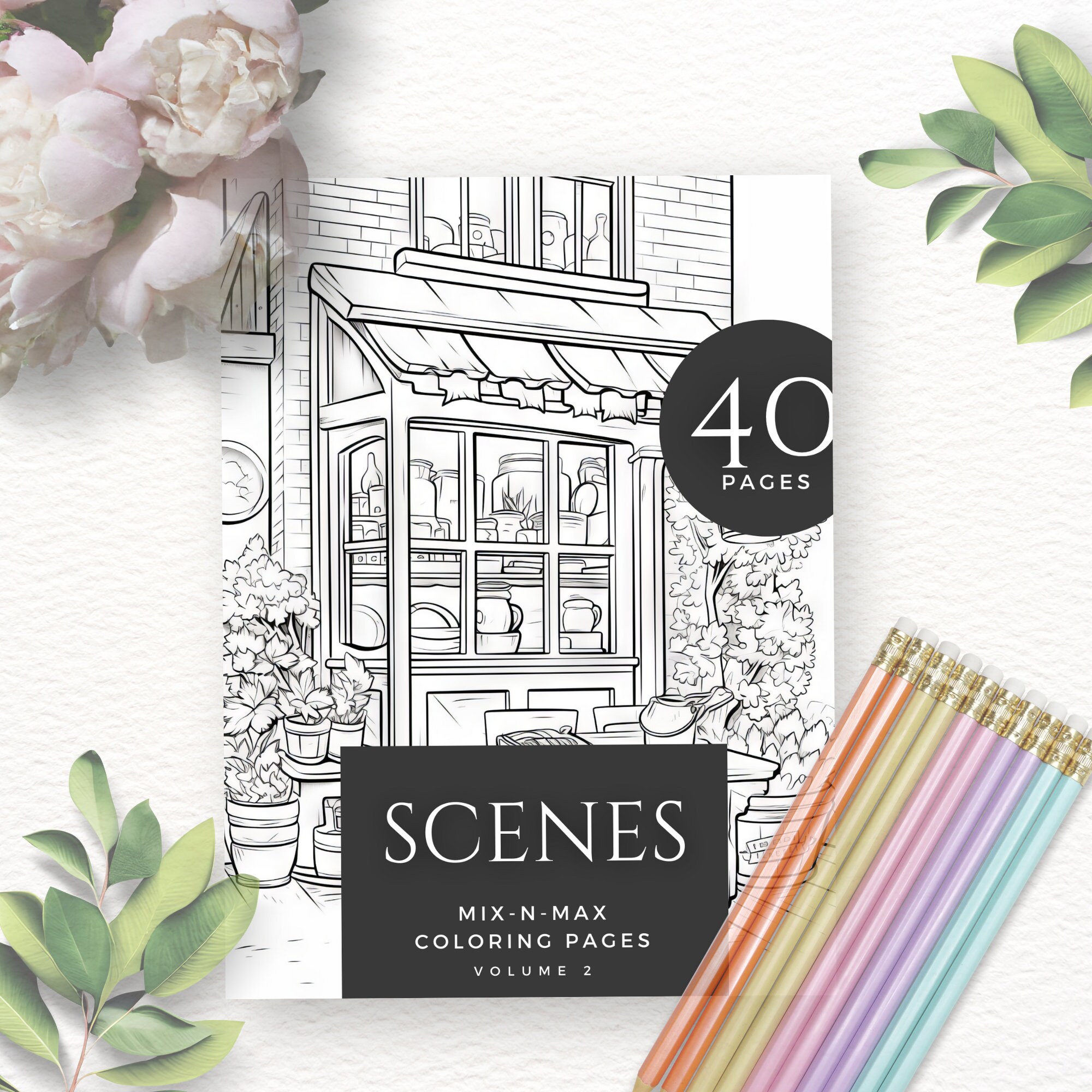 40 Coloring Pages Scenes Coloring Pages Printable Coloring - Etsy