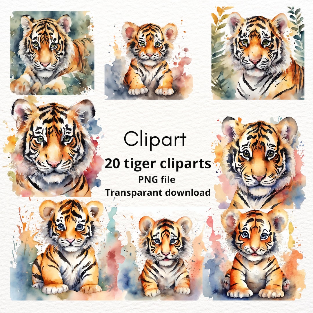 Clip Art Tiger Tiger Clip Arts PNG File Funny, Animals, Tiger - Etsy