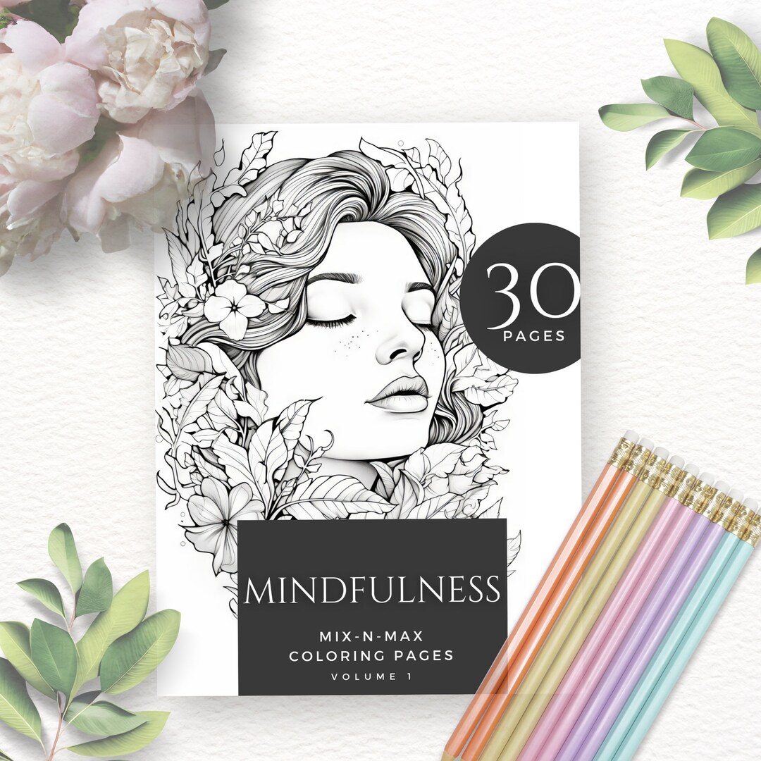 Buy 30 Coloring Pages Mindfulness Coloring Pages Printable Coloring ...