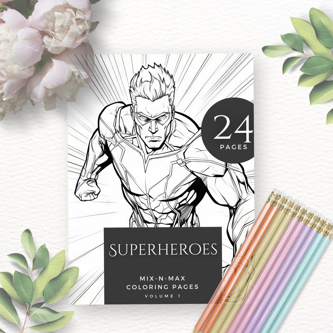 24 Coloring Pages Heroes Coloring Pages Printable Coloring - Etsy