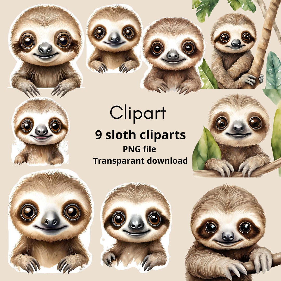 Clipart Sloth Sloth Clipart Clip Arts PNG File Funny, Animals, Jungle ...