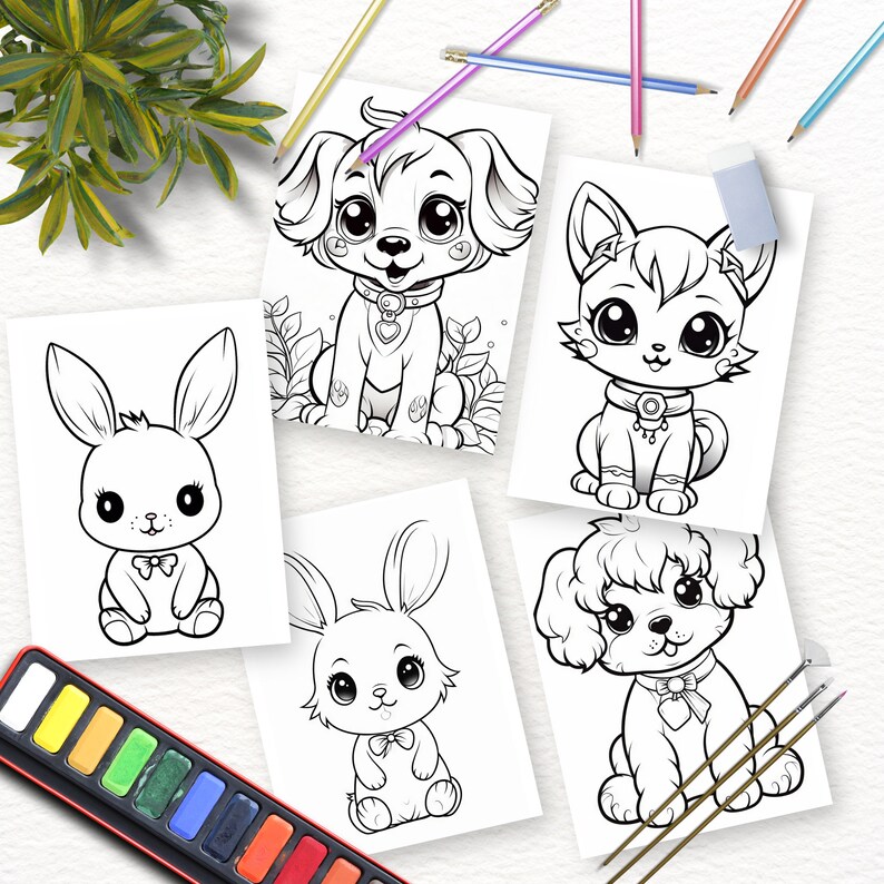 27 Coloring Pages Cute Pets Coloring Pages Printable - Etsy