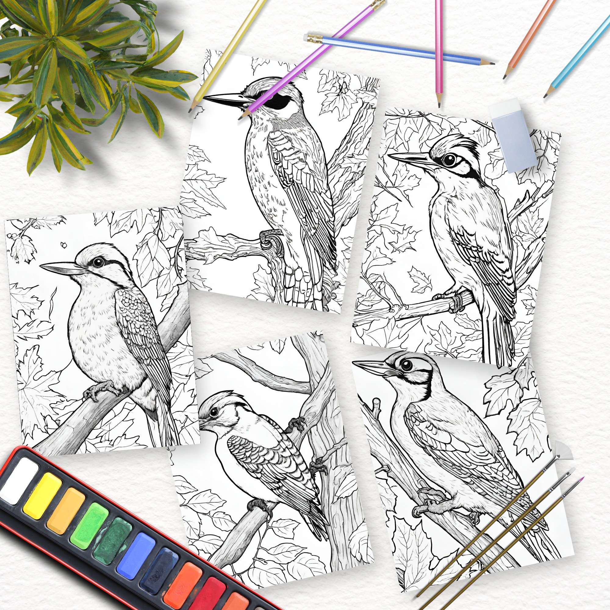 Coloring Pages Woodpecker Coloring Activities Instant Download PDF ...