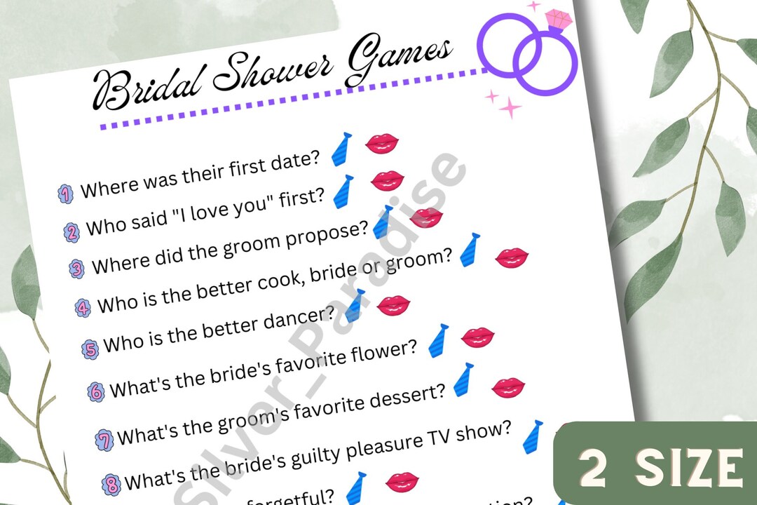 Wedding Bridal Shower Games Brides Game Groom Game Fun - Etsy