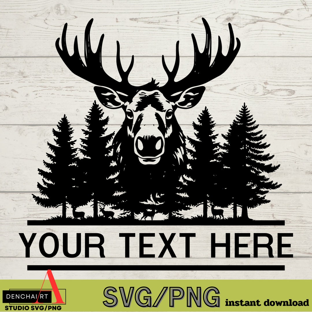 Deer and Tree Monogram SVG PNG Files for Cutting Machines, Digital ...