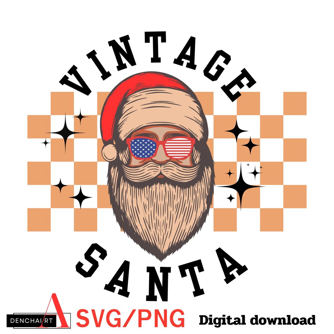 Vintage Santa Svg, Old School Father Christmas, Santa Face Svg ...
