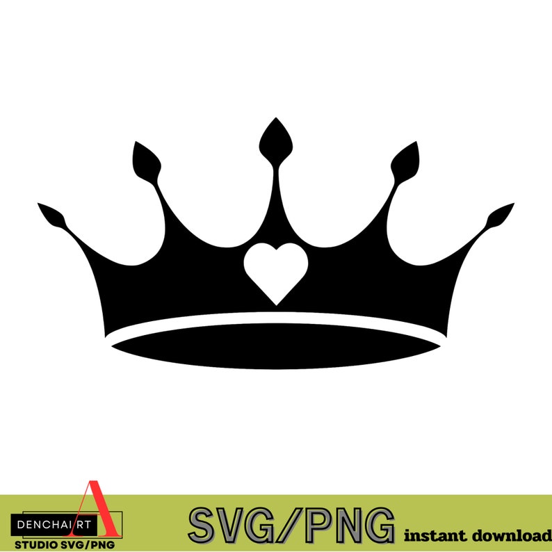 Crown With Heart Princess, Queen Instant Download Svg, Png,digital ...