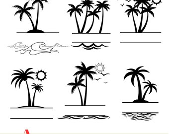 Palm Trees Instant Digital Download Svg, Png, Dxf, and Eps Files ...
