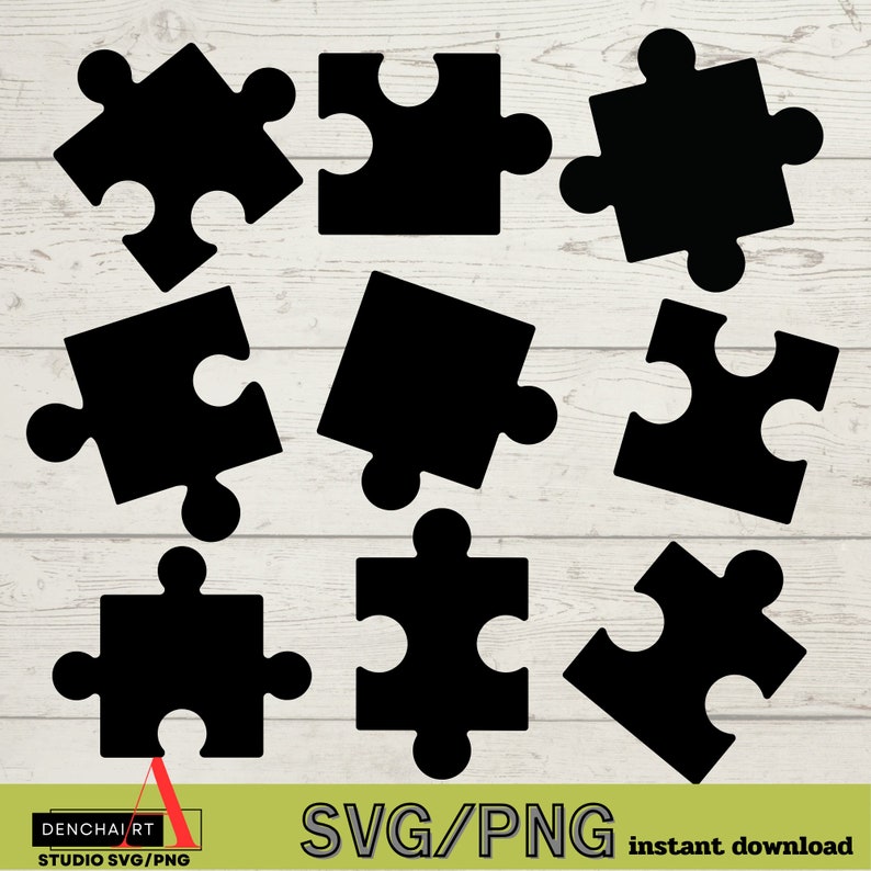 Puzzle Piece Svg Bundle, Puzzle Piece Clipart, Puzzle Vector Cut File ...