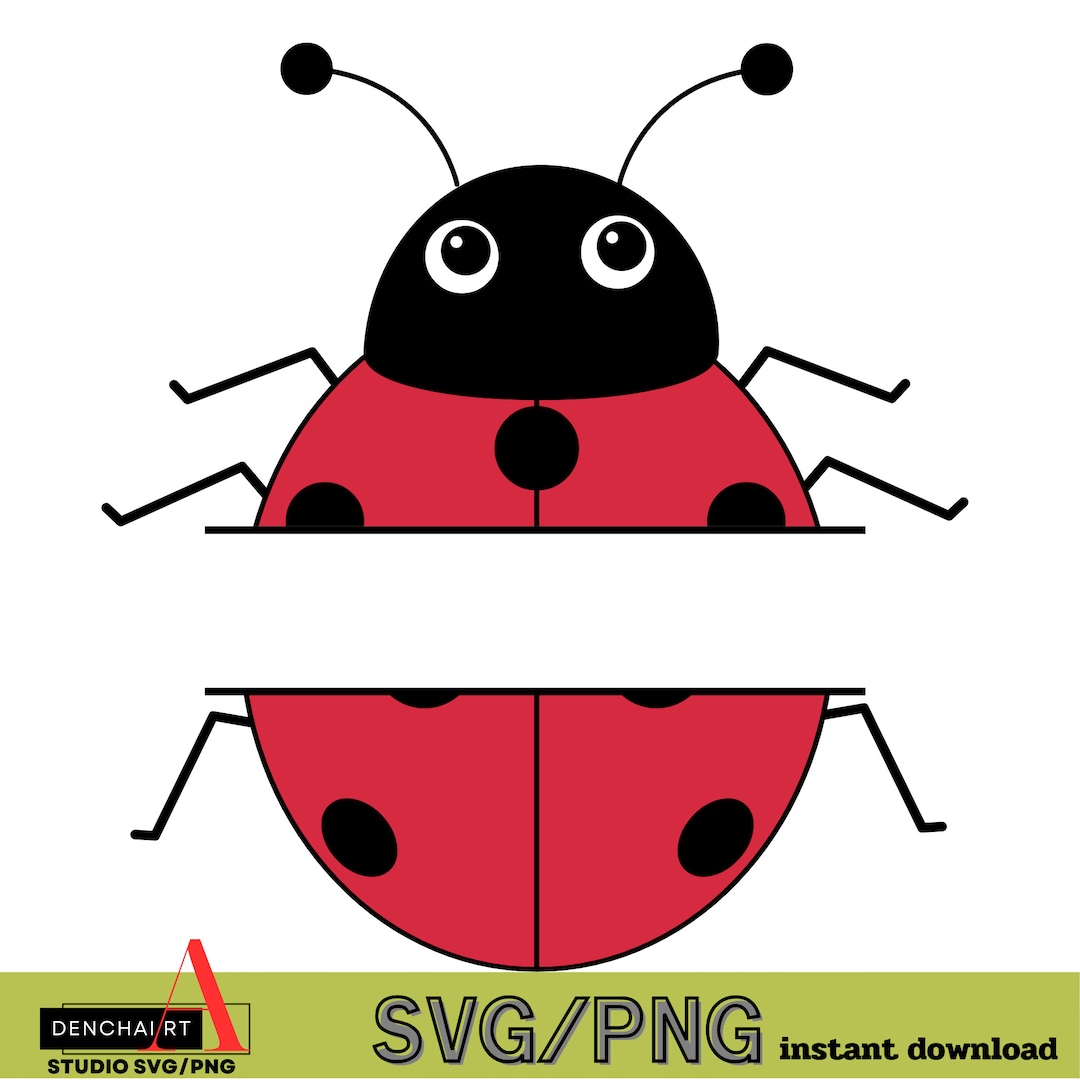 Ladybug Monogram Svg, Split Name Frame Svg, Ladybug Png.cut File Cricut ...