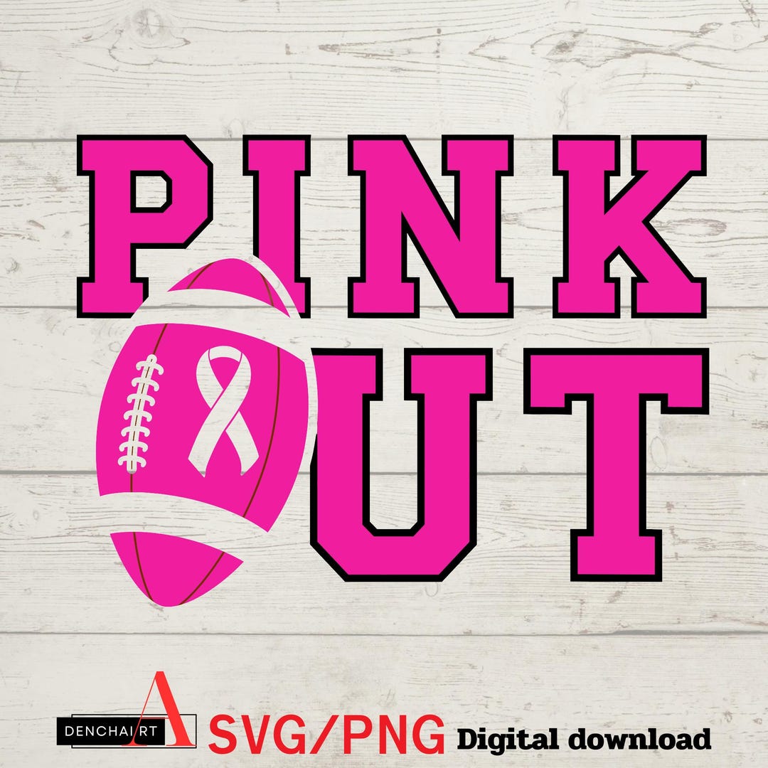 Pink Out Svg, Breast Cancer Svg, Awareness Ribbon Pink Svg, Pink Out ...