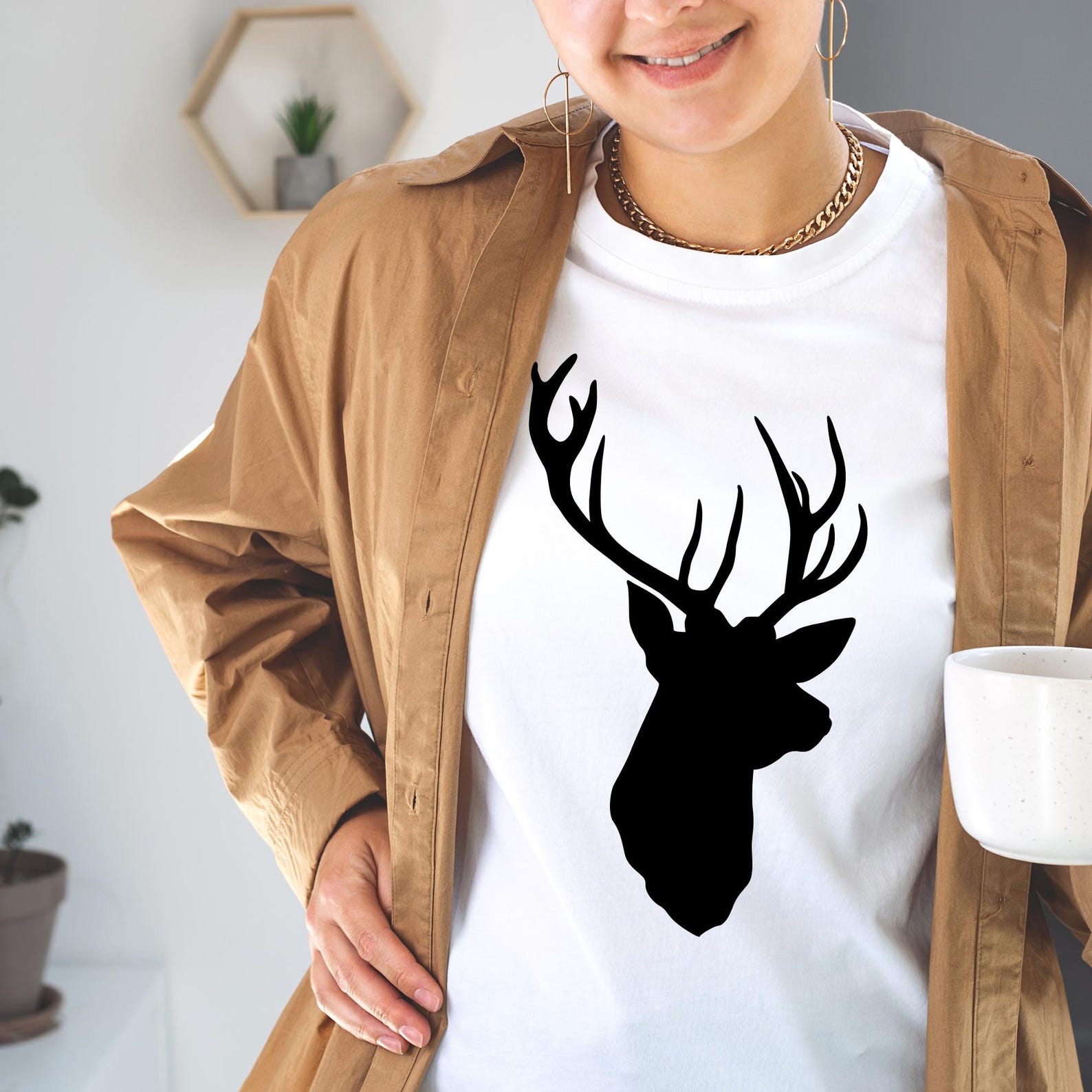 Deer Head, Buck Instant Digital Download Svg, Png, Dxf, and Eps Files ...