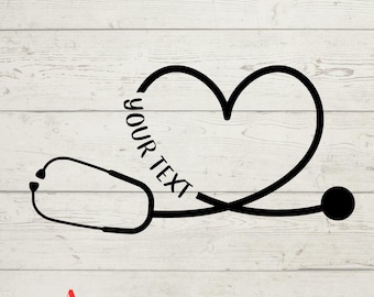 Stethoscope Split Monogram SVG Bundle, Hand Drawn Nurse SVG ...