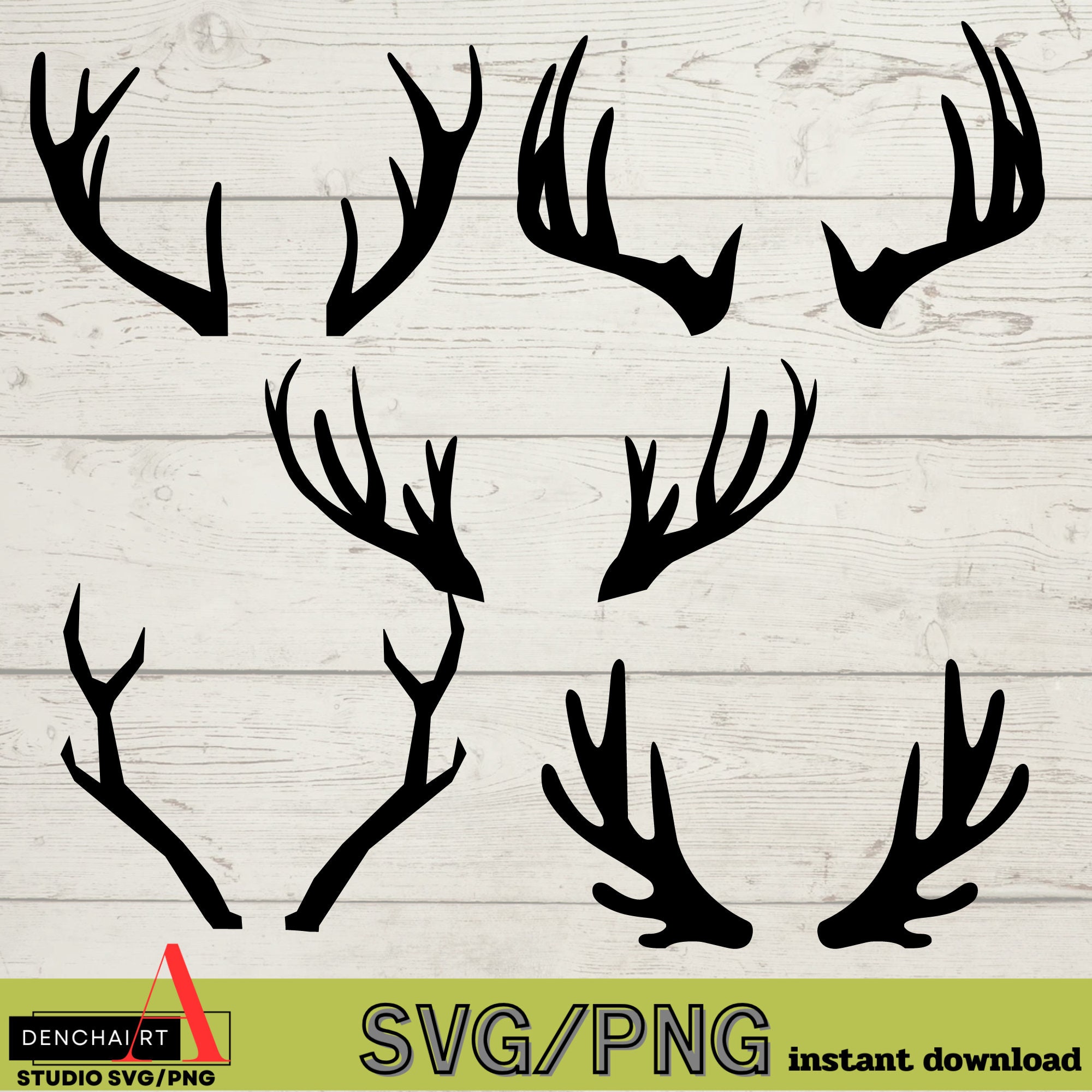 Reindeer Antlers Svg, Deer Antlers Bundle Svg. Vector Cut File for ...