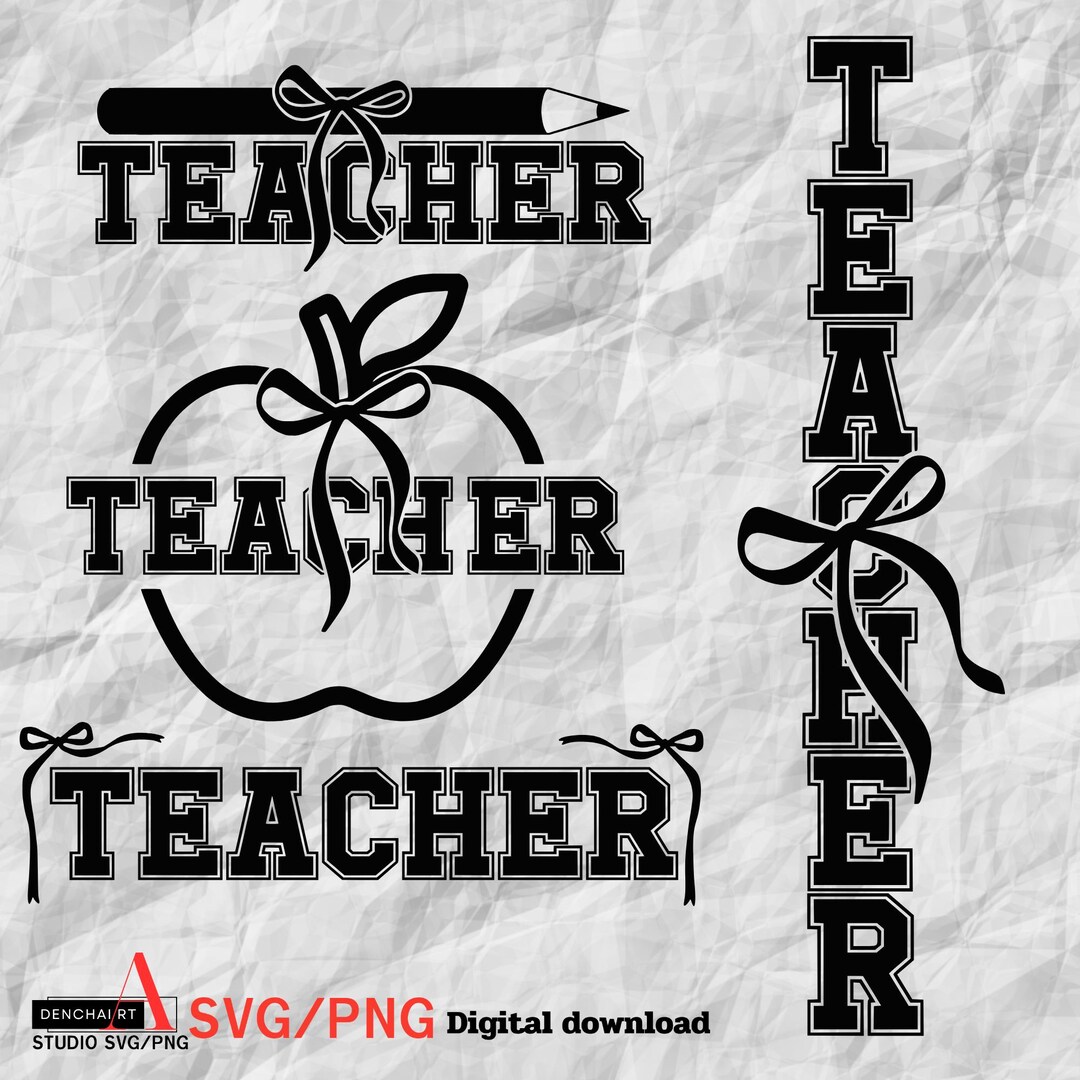 Bow Teacher Svg, Coquette Teach Svg, Bow Teach Svg, Teacher ...