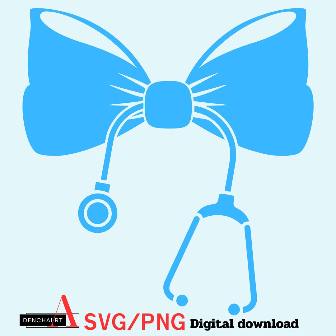 Nurse Bow Stethoscope SVG PNG | Cricut Silhouette (digital Download) - Etsy