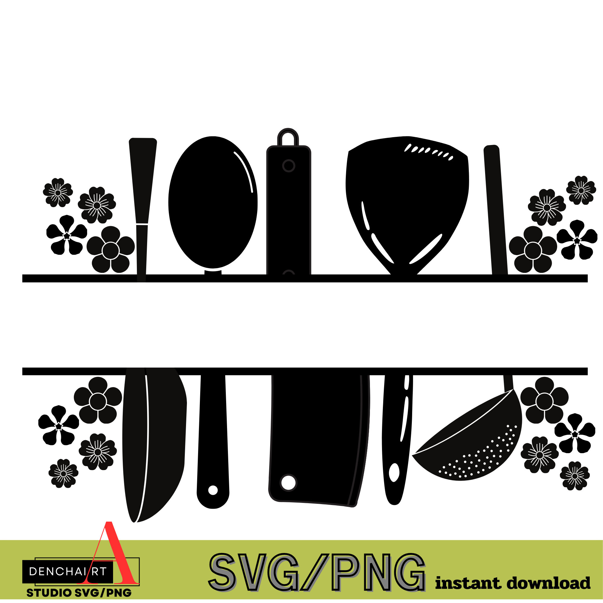 Kitchen Cooking Split Frame SVG, Kitchen Monogram Svg,kitchen SVG ...