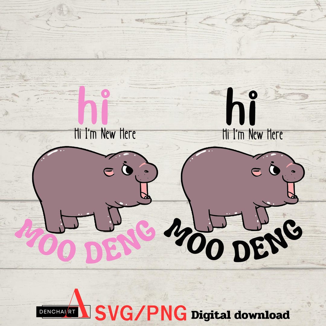 Moo Deng Clipart Baby Hippo PNG Pygmy Hippo Doodle Moo Deng Hippo ...