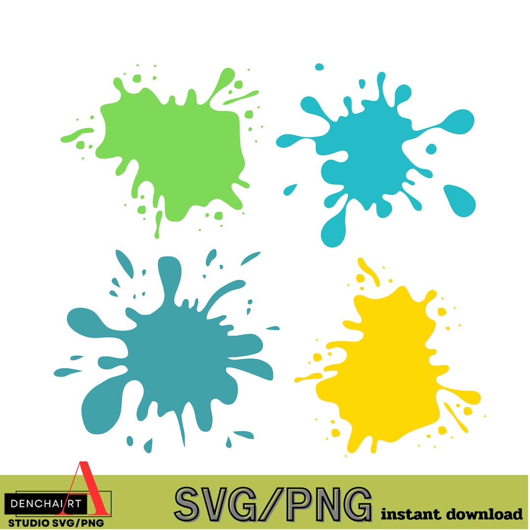 Paint Splatter SVG, Bundle, Paint Splats Svg, Paint Svg, Clipart ...