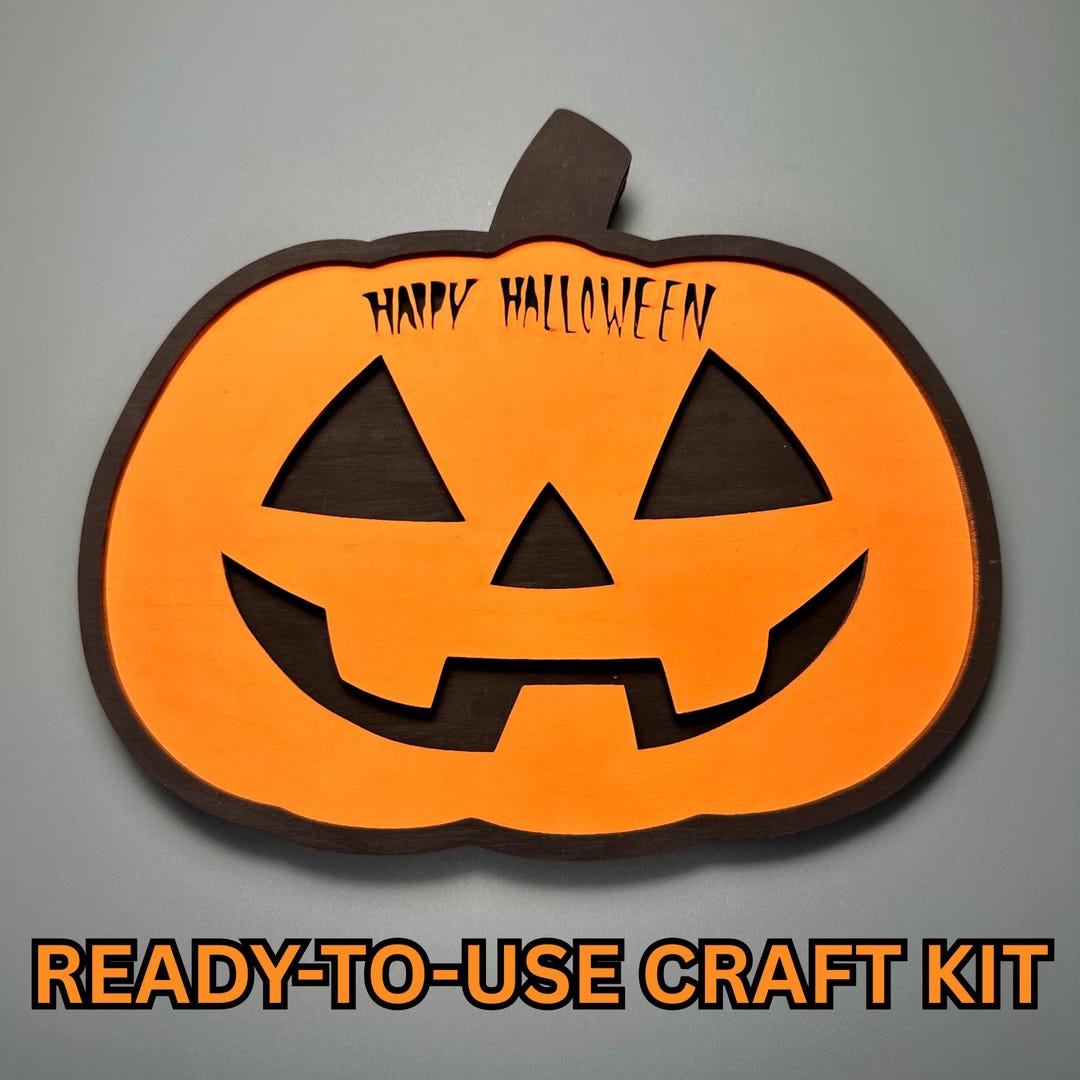 Wooden Pumpkin Craft Kit With Lights: DIY Halloween Night Light | Paint ...