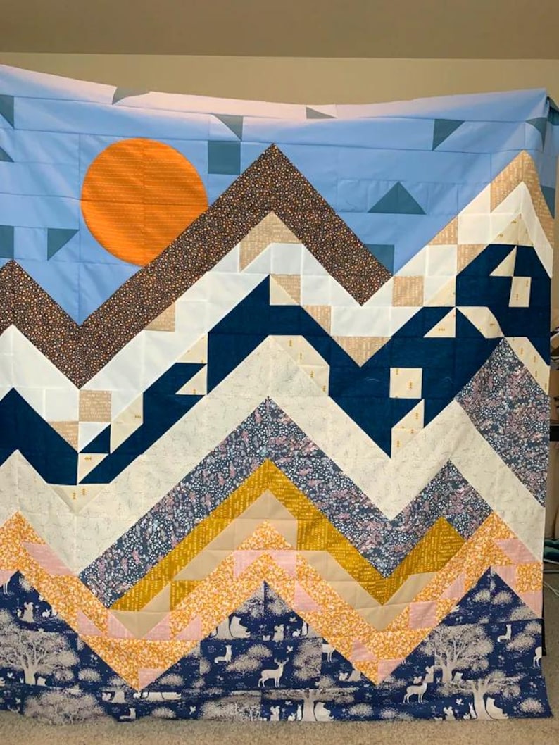 Mountain Range Quilt Pattern PDF: Modern Geometric Patchwork (digital ...