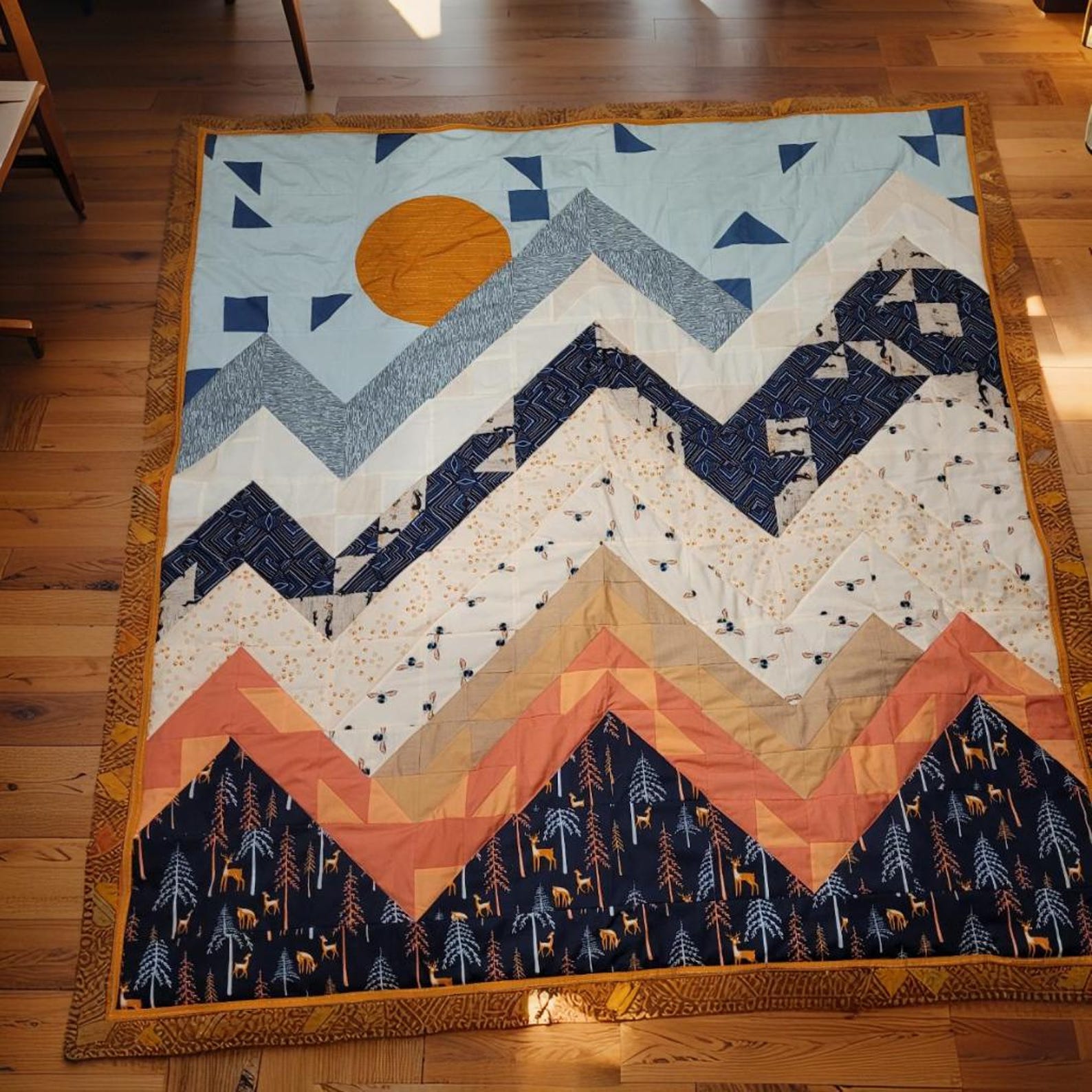 Mountain Range Quilt Pattern PDF: Modern Geometric Patchwork (digital ...