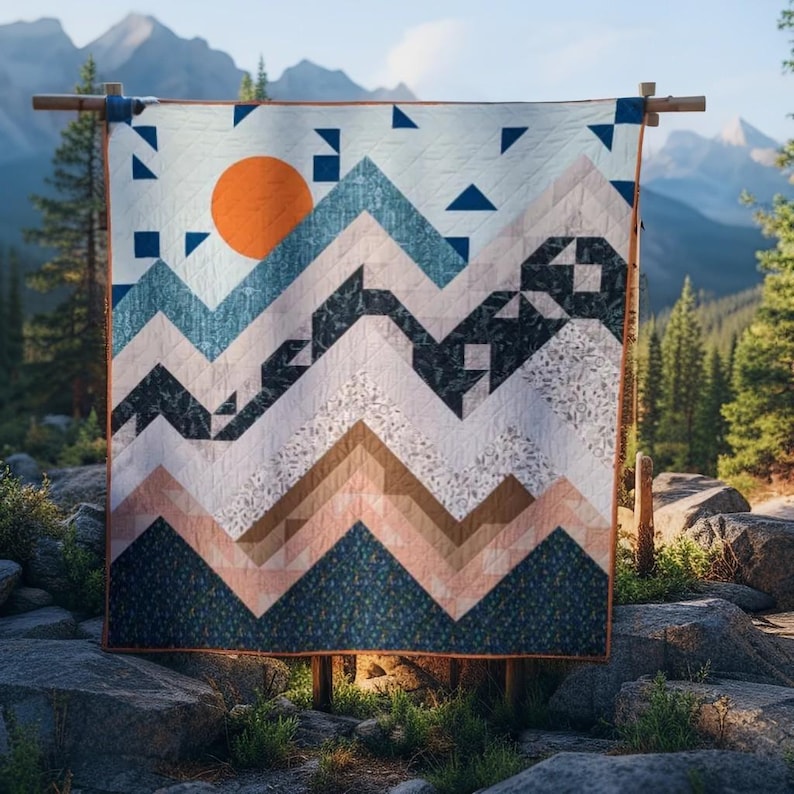 Mountain Range Quilt Pattern PDF: Modern Geometric Patchwork (digital ...