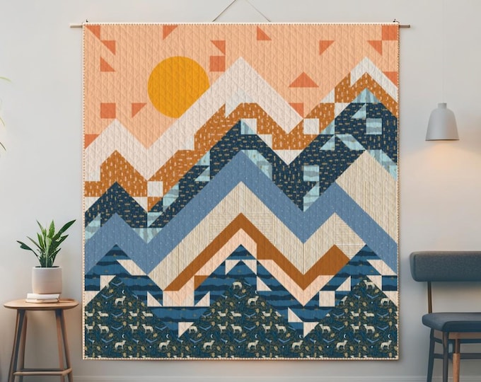 Mountain Range Quilt Pattern PDF: Modern Geometric Patchwork (digital ...