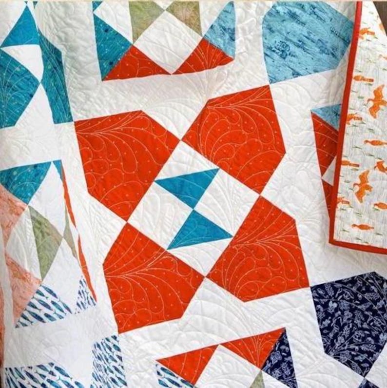 Coastal Breeze Quilt Pattern PDF | Modern Geometric Quilt Design ...