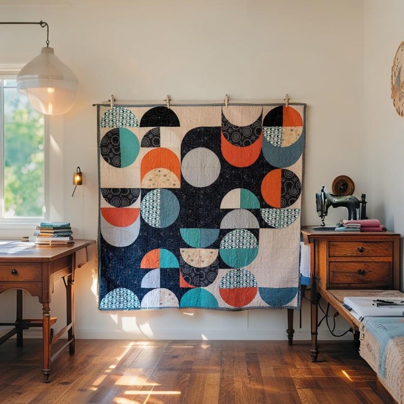 Modern Circle Quilt Pattern PDF – Beginner Friendly Digital Quilt ...