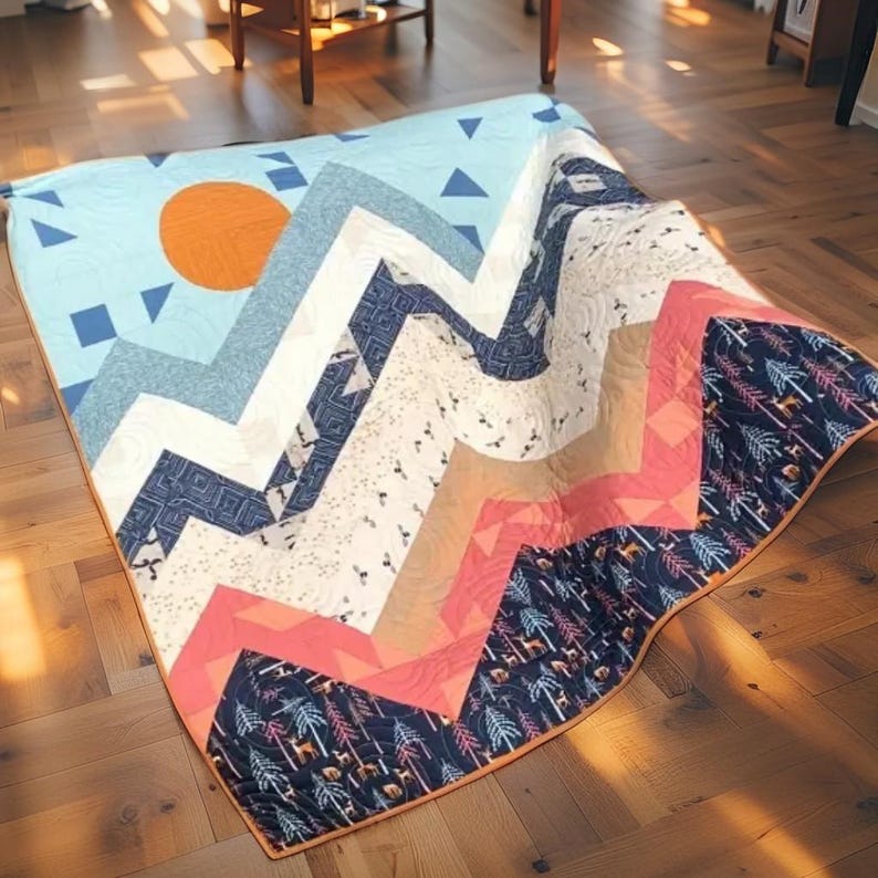 Mountain Range Quilt Pattern PDF: Modern Geometric Patchwork (digital ...