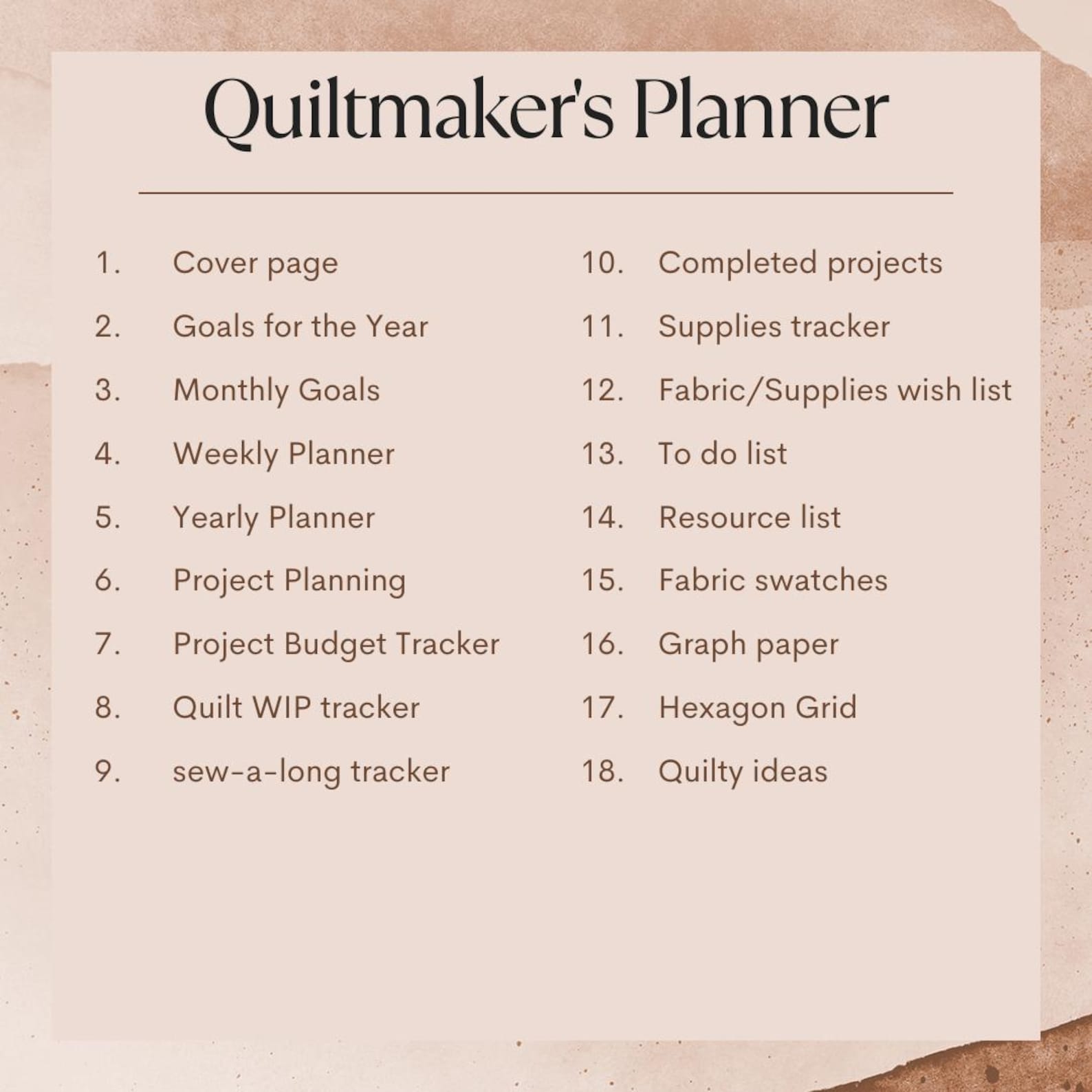 Quilt Planner, Printable Simple Quilting Journal Digital Download, Printable Quilt Planner ...