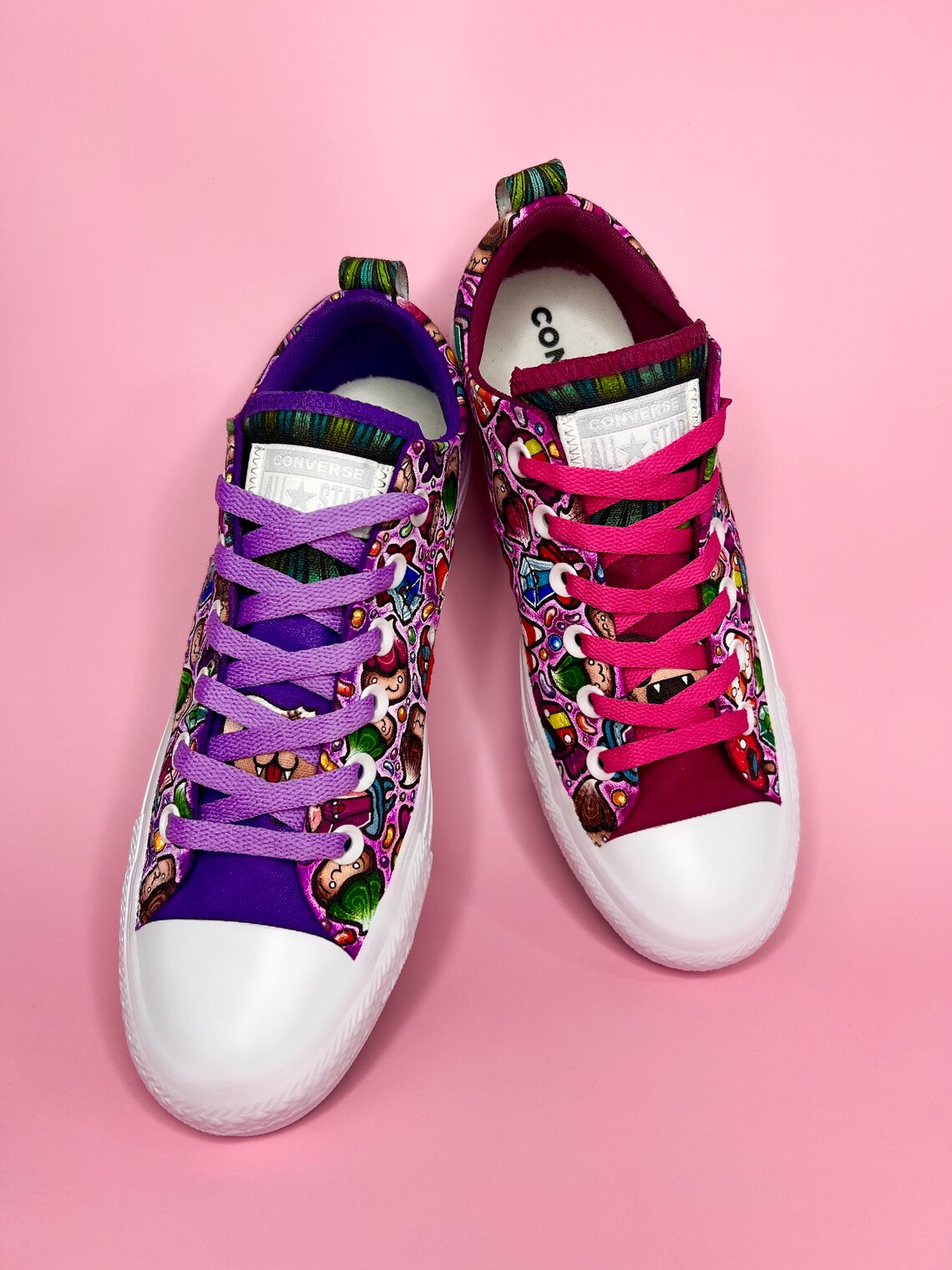 Candy Coated Sweet Tooth Cute Custom Hand Drawn Kawaii Art Converse ...