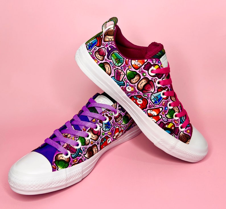 Candy Coated Sweet Tooth Cute Custom Hand Drawn Kawaii Art Converse ...