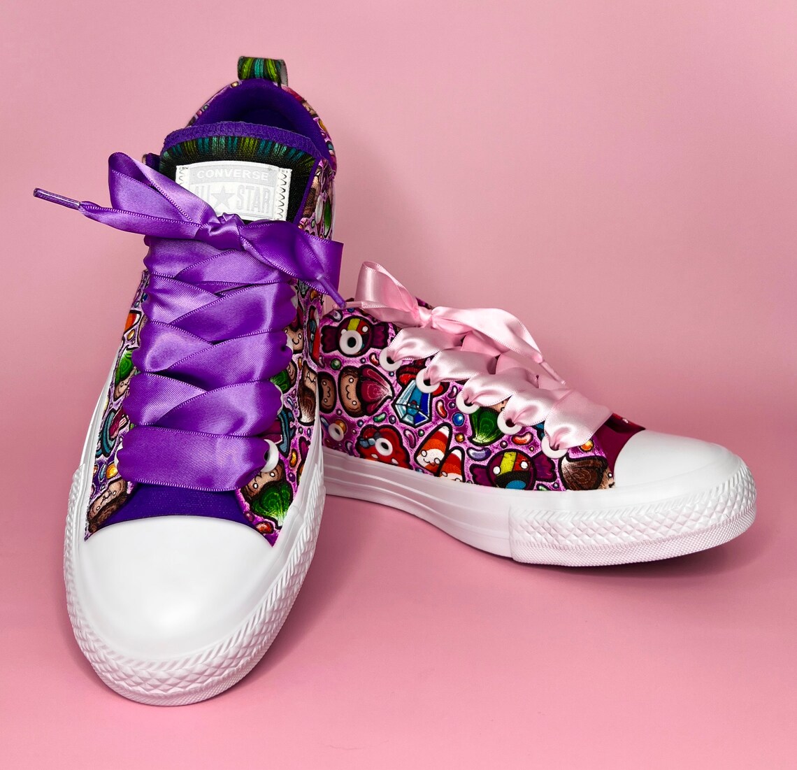 Candy Coated Sweet Tooth Cute Custom Hand Drawn Kawaii Art Converse ...