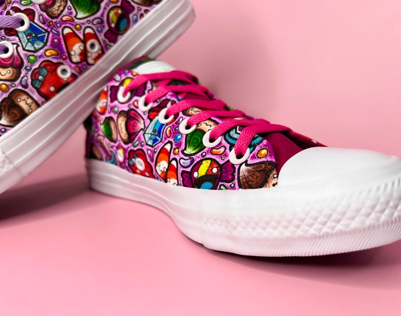 Candy Coated Sweet Tooth Cute Custom Hand Drawn Kawaii Art Converse ...