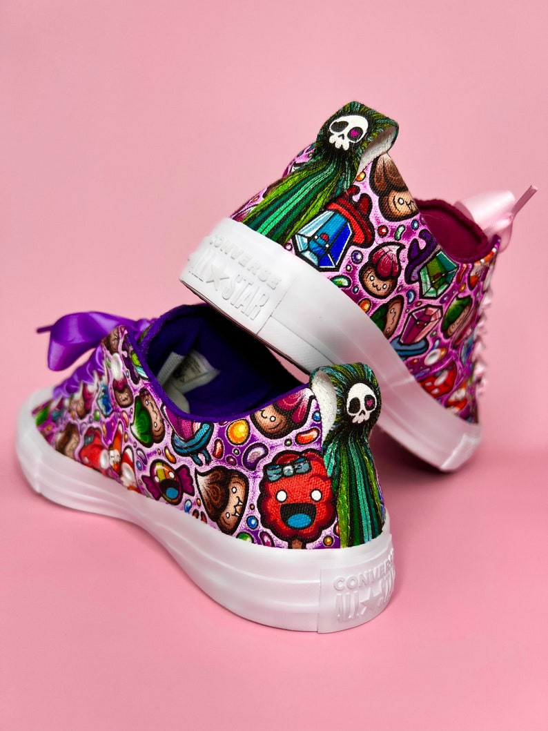 Candy Coated Sweet Tooth Cute Custom Hand Drawn Kawaii Art Converse ...