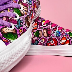 Candy Coated Sweet Tooth Cute Custom Hand Drawn Kawaii Art Converse ...